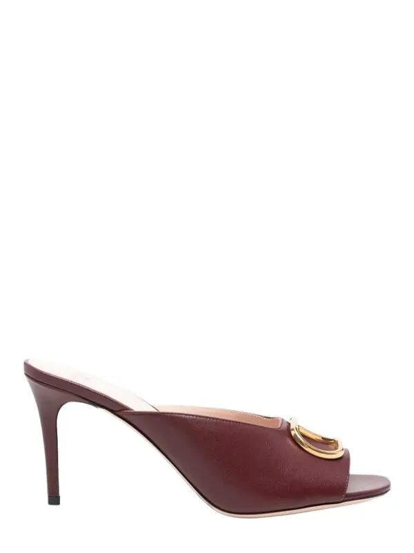 Valentino Garavani Vlogo Signature Heeled Slide Sandals - Red