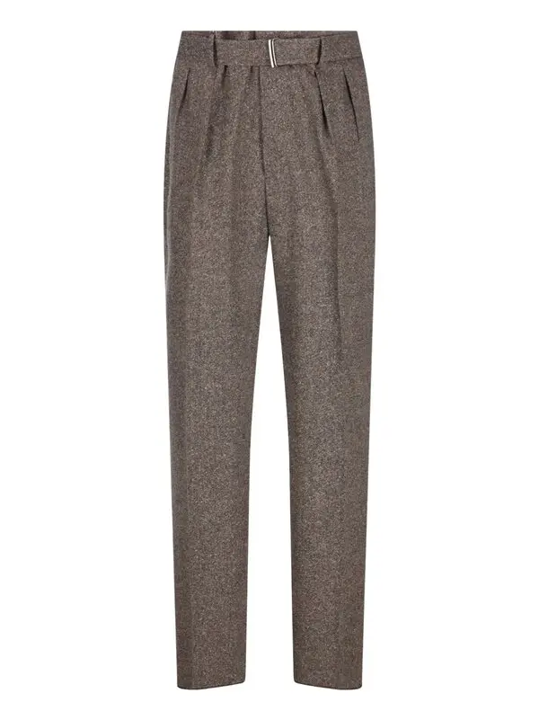 Tagliatore Pleated Belted Trousers - Brown