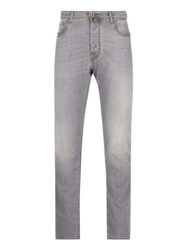 Jacob Cohen Faded Straight-leg Jeans - Gray