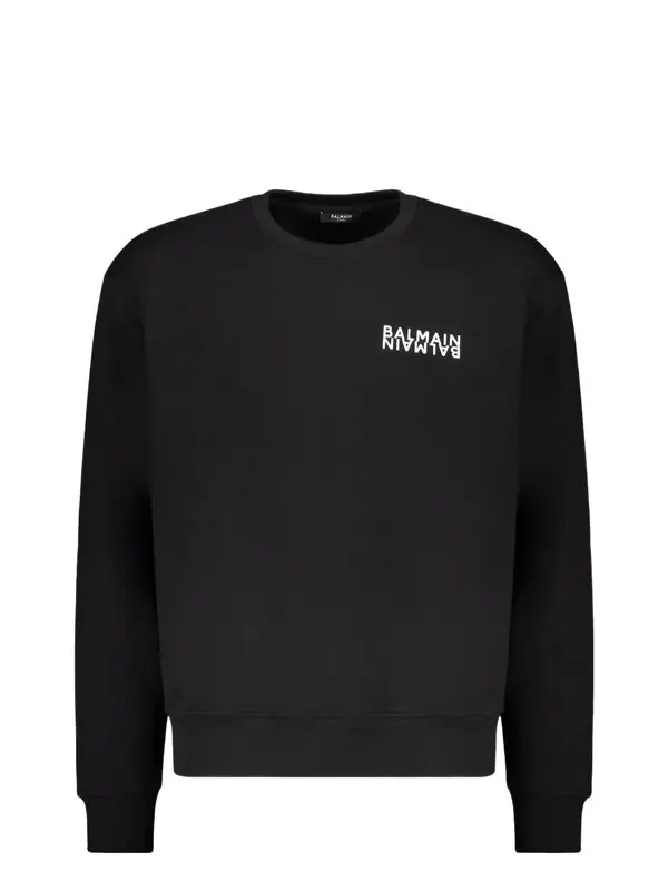 Balmain Logo Crewneck Sweatshirt - Black