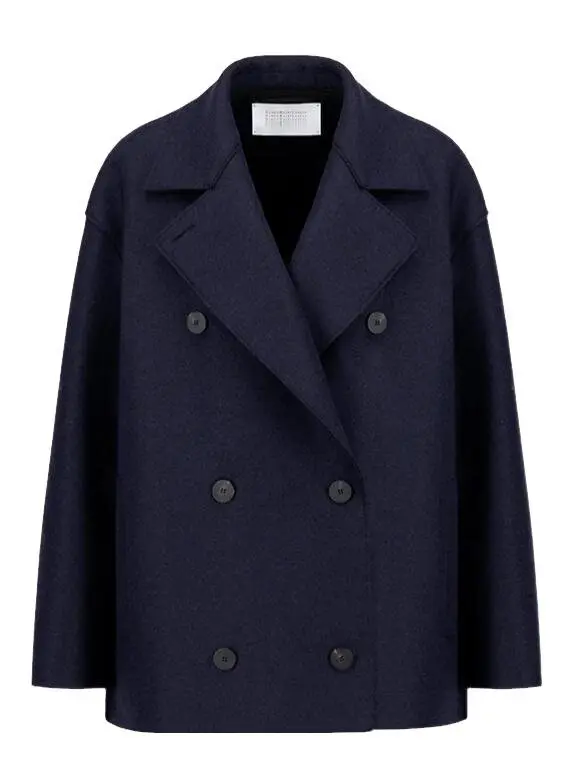 Harris Wharf London Oversized Peacoat Pressed Wool - Navy Blue