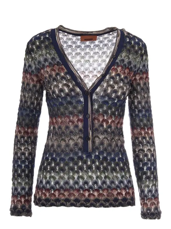 Missoni Long Sleeve Knit Top - Multi Dark Version