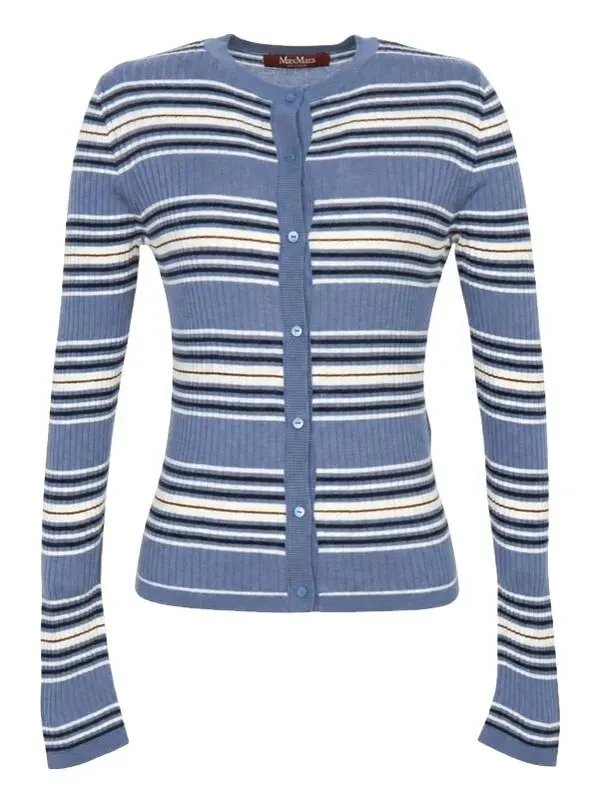 Max Mara Long-sleeve Striped Knit Top - Blue