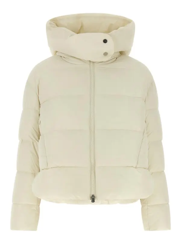 Pinko Long-sleeved Padded Jacket With Hood - Beige
