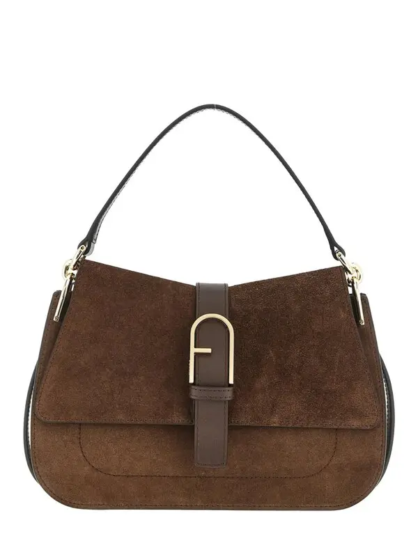 Furla Suede Shoulder Bag - Brown