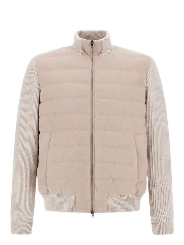 Herno Jacket In Wool-blend Melange Flannel - Chantilly