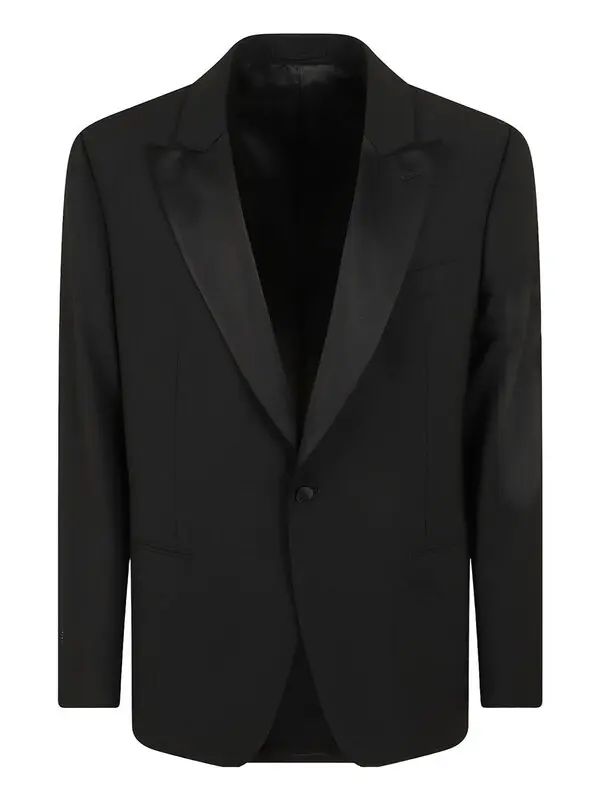 LARDINI Single-breasted Tuxedo Blazer - Black