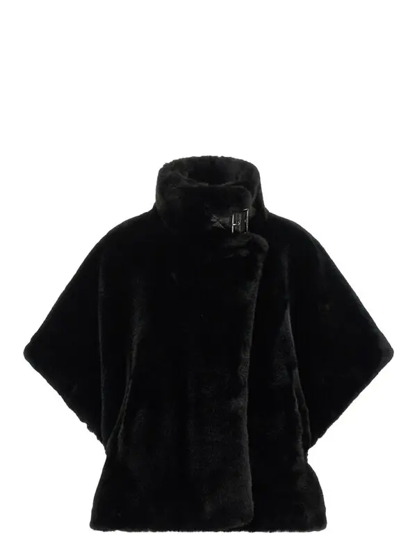 Pinko High-neck Cape With Batwing Sleeves - Black
