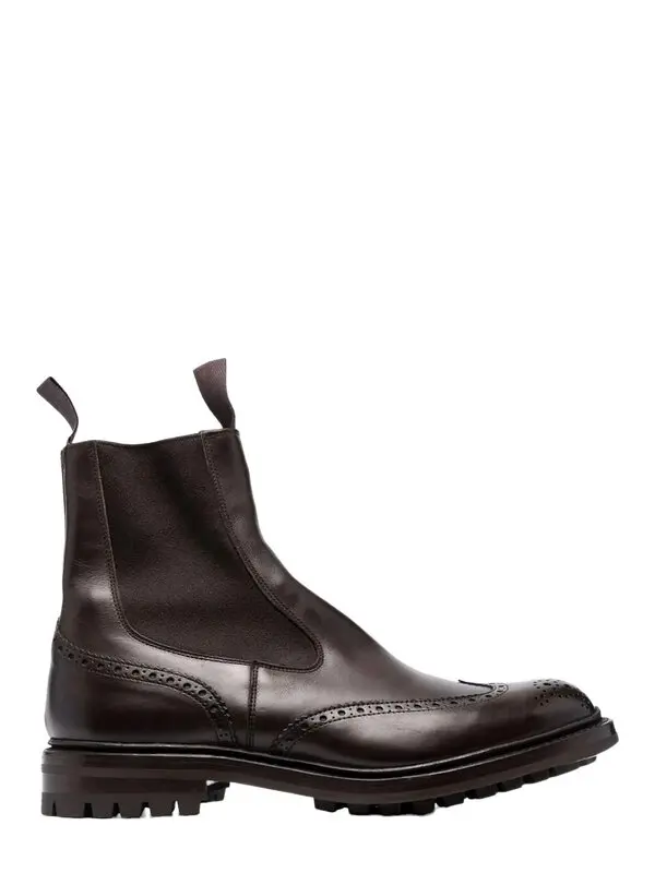 TRICKER'S Wingtip Detail Chelsea Boots - Black
