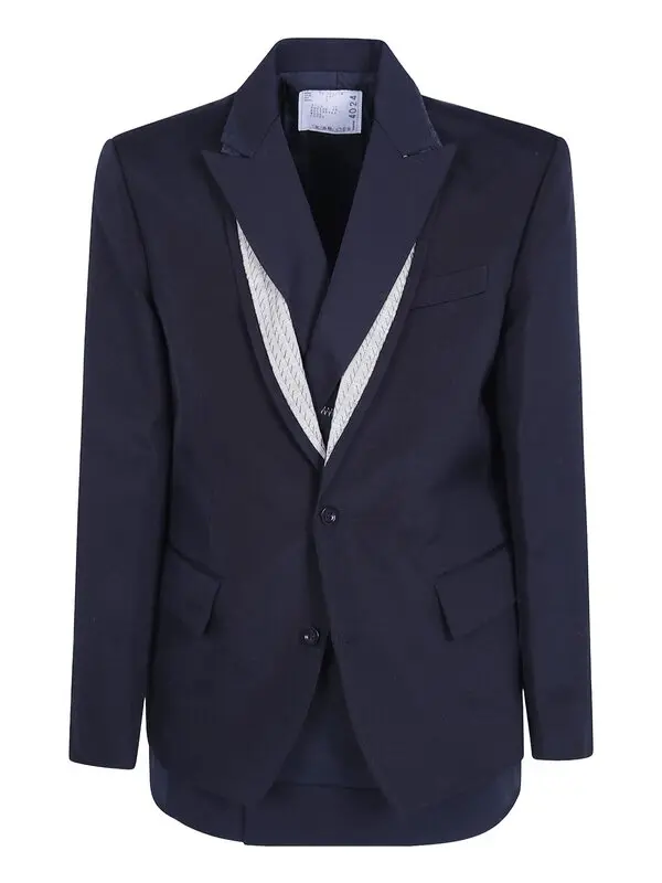 Sacai Long-sleeve Paneled Blazer - Black