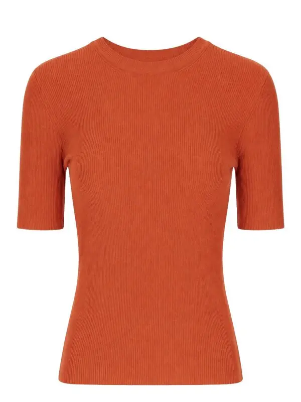P.a.r.o.s.h Ribbed Crewneck Knit Top - Brown