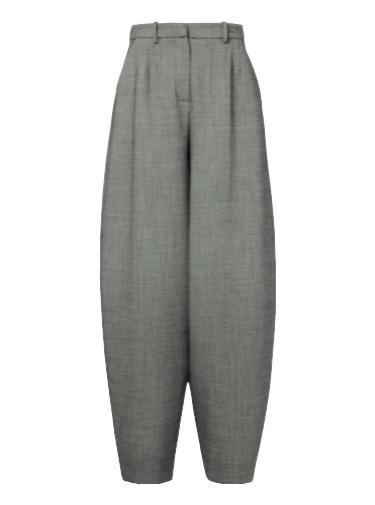 Magda Butrym Herringbone Wool-blend Barrel-leg Pants - Grey