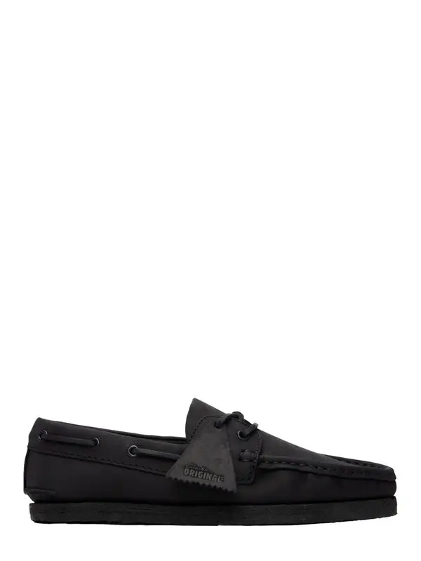 Clarks Godney Boat Moc Toe Shoes - Black
