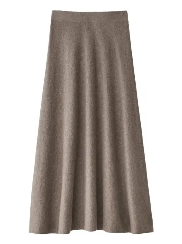 LISA YANG Flared Maxi Skirt - Truffle
