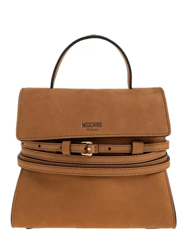 Moschino Tie Me Top Handle Bag - Brown