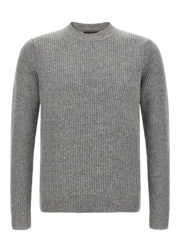 ZANONE Long-sleeved Ribbed Knit Sweater - Gray