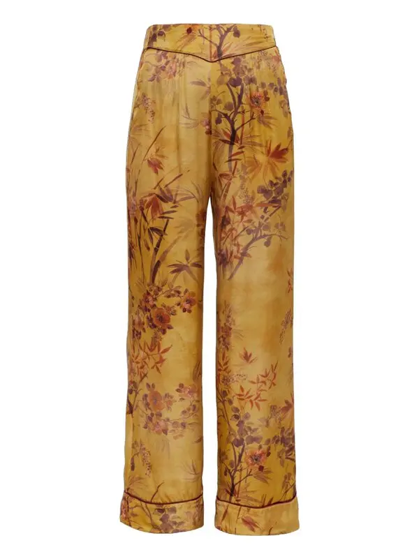 FORTE_FORTE Printed Wide Leg Trousers - Yellow