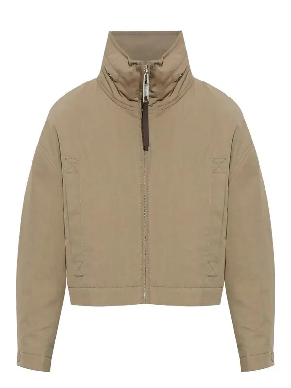 Moschino Stand-up Collar Zip-up Jacket - Beige
