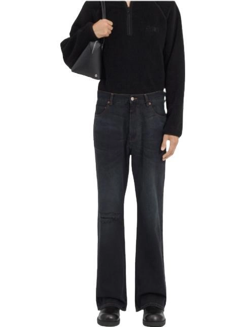 MAISON MARGIELA Straight-leg Jeans With Knee Slit - Dark Blue