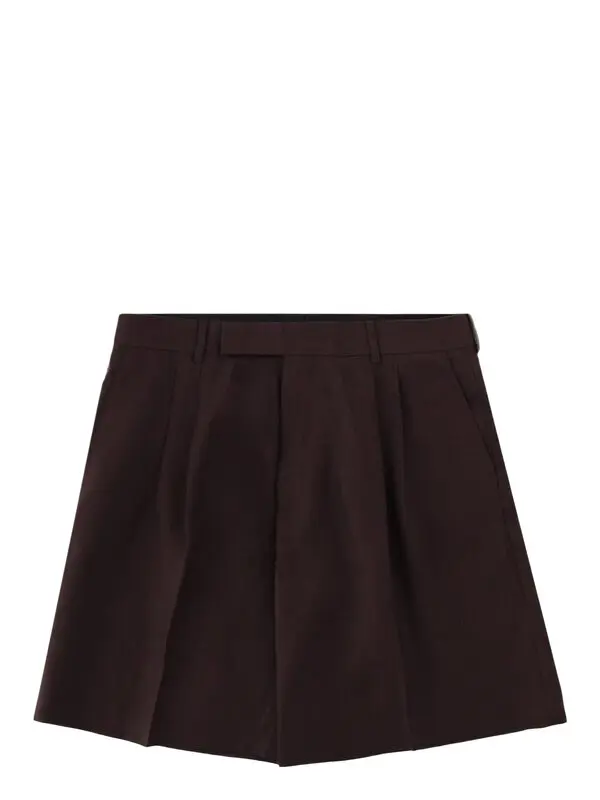 Paul Smith Pleated Linen Shorts - Black