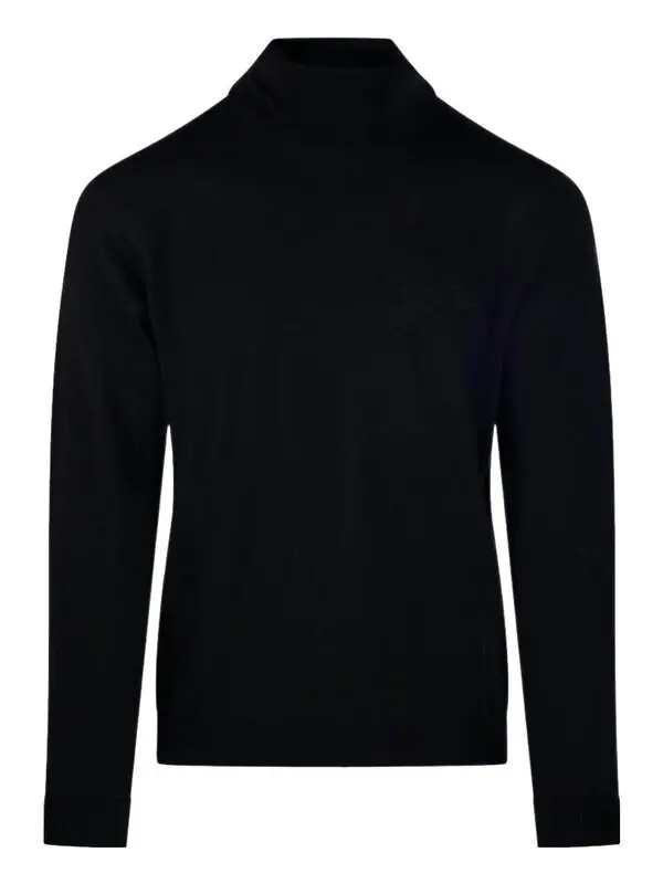 ROBERTO COLLINA Mock-neck Long Sleeve Sweater - Black
