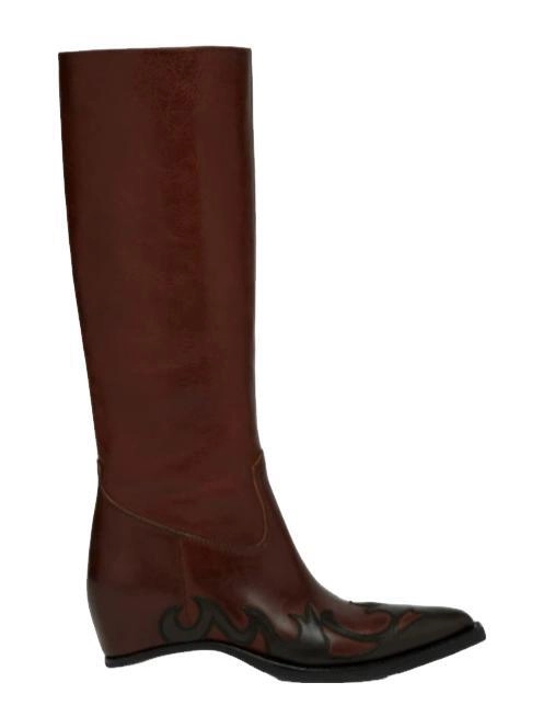 MAISON MARGIELA Heel-less Western Knee Boots - Brown