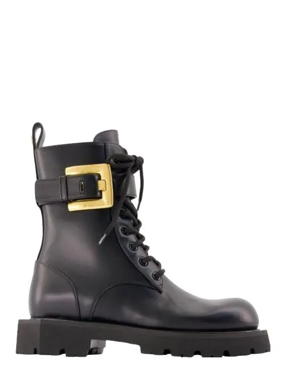 Balmain Ranger Anthem Buckle-strap Ankle Boots - Black