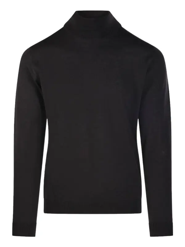 ROBERTO COLLINA Mock-neck Fine-knit Sweater - Moro