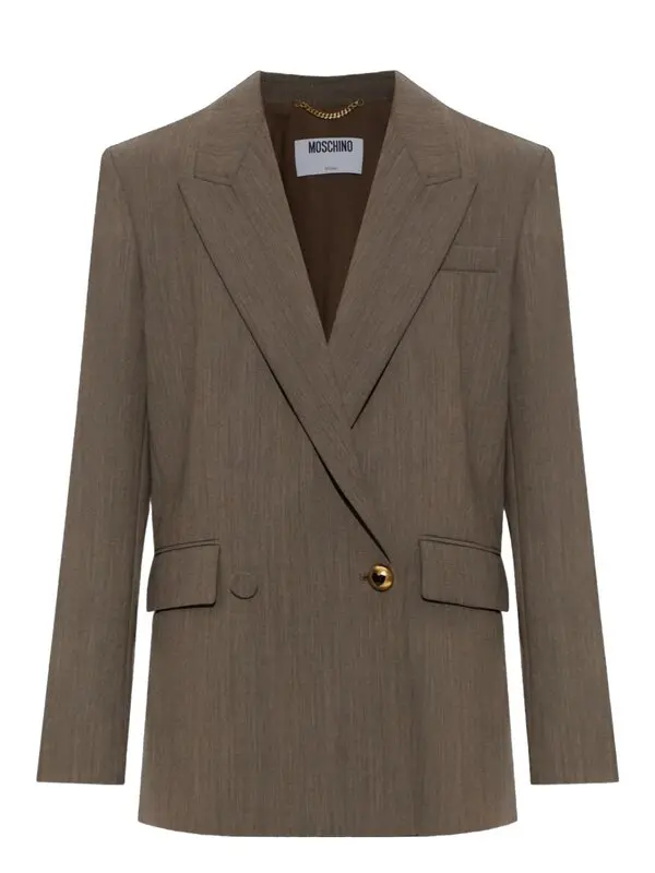 Moschino Double-breasted Suit Jacket With Notched Lapel - Brown