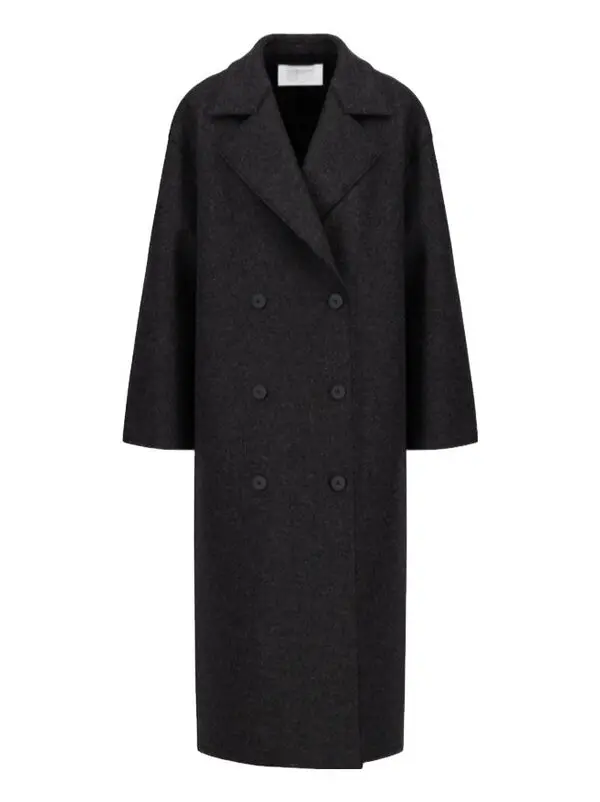 Harris Wharf London Long Oversized Coat In Pressed Wool - Anthracite