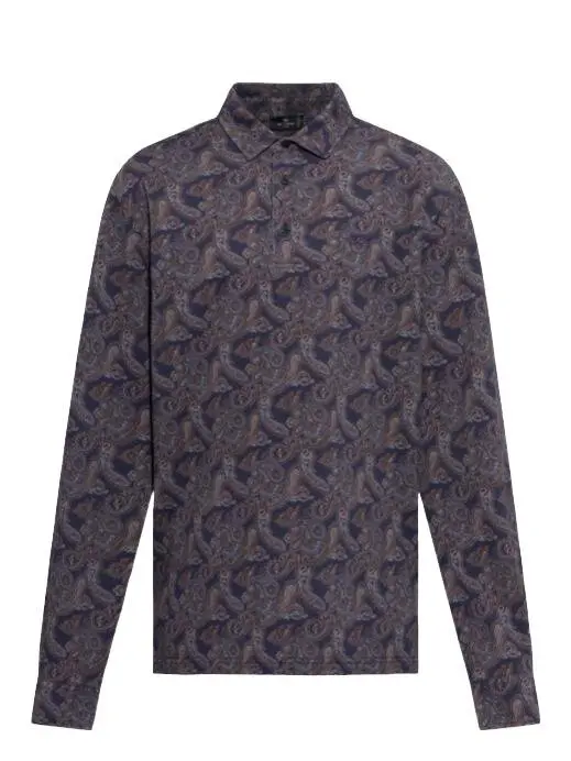 Etro Long-sleeve Polo Shirt - Navy Blue