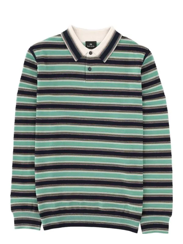 Paul Smith Striped Long-sleeve Polo Shirt - Black