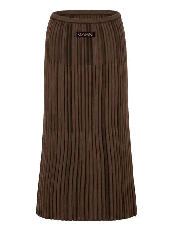 Marni Ribbed-knit Midi Skirt - No
