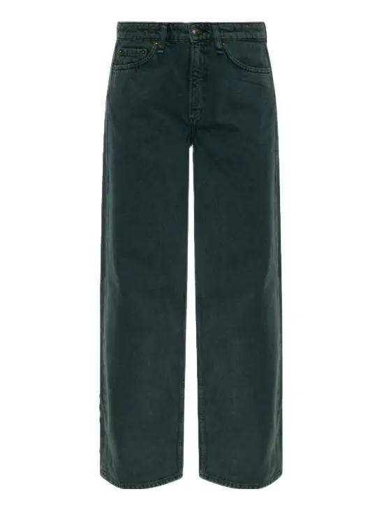 Rag & Bone Belt Loop Wide Leg Jeans - Green