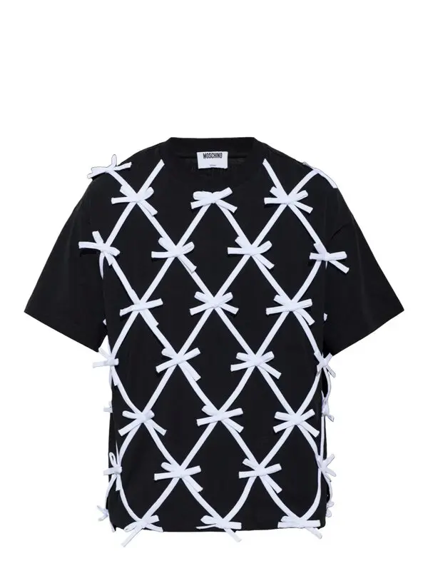 Moschino Bow Detail T-shirt - Black