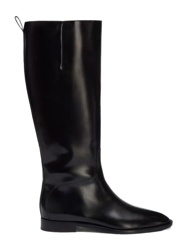 JIL SANDER Knee-high Boots With Logo Detail - Black