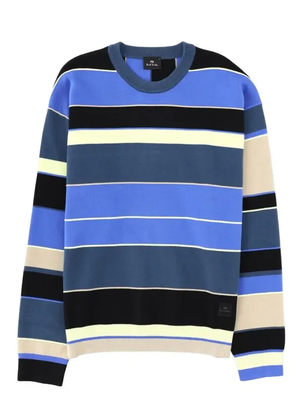 Paul Smith Striped Panel Knitted Sweater - Blue