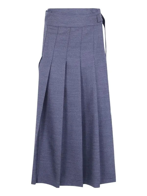 RÓHE Pleated Midi Skirt - Darkgreymelange
