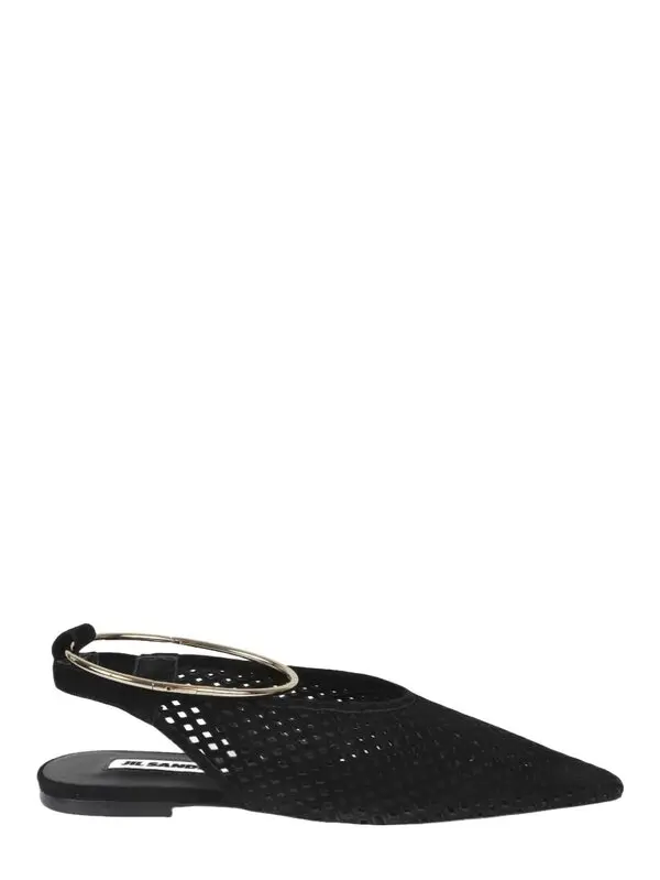 JIL SANDER Slingback Sandals With Metal Ring Detail - Black
