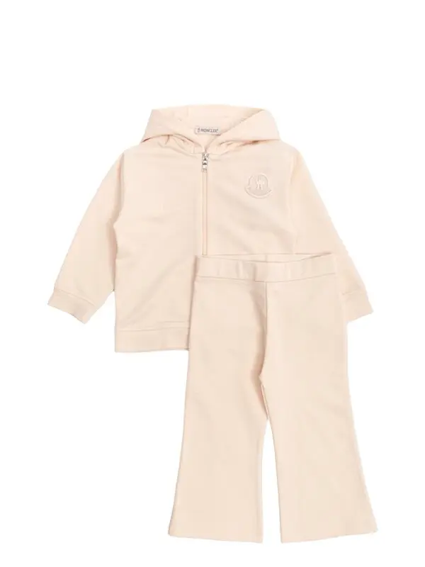 Moncler Long-sleeved Hooded Sweatshirt And Trousers Set - Pink