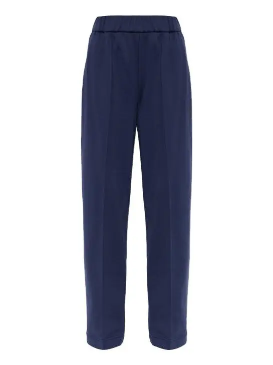 Moncler Elasticated Waist Trousers With Creases - Navy Blue