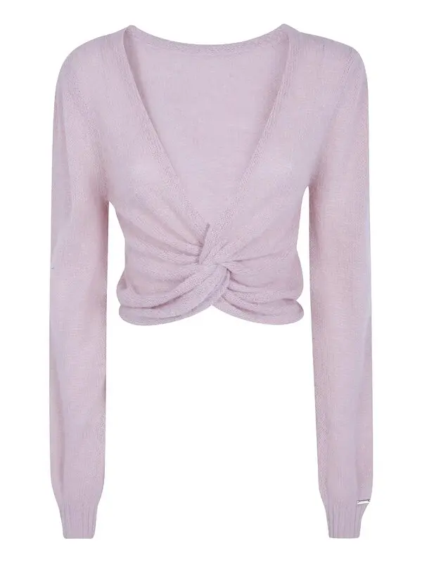 TWINSET Solid Color Double-knit Top - Pink