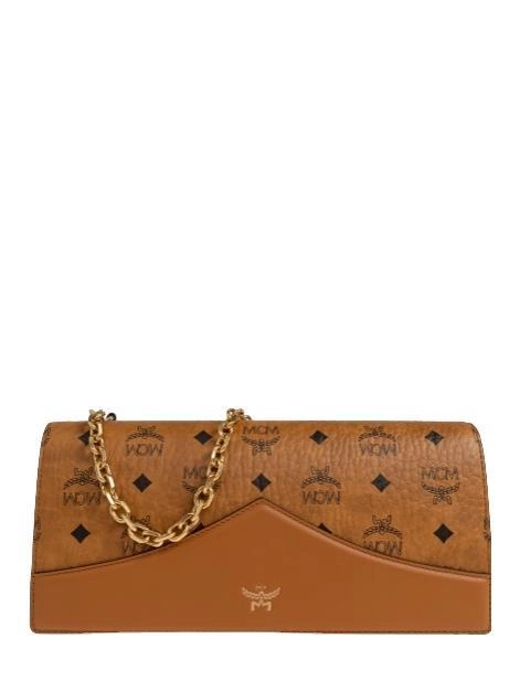 Mcm Diamond Monogram Shoulder Bag - Brown