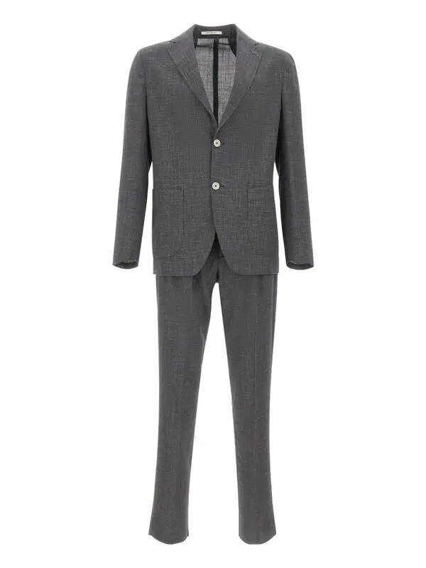 Eleventy Single-breasted Slim-fit Suit - Dark Gray
