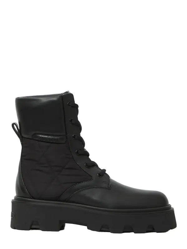 Moncler Lace-up Ankle Boots With Thick Sole - Black