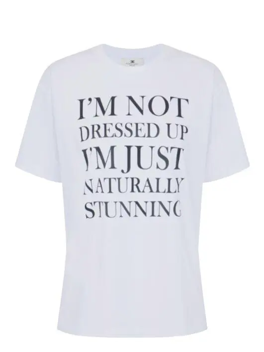 Elisabetta Franchi Short Sleeve Jersey T-shirt With Graphic Print - Chalk