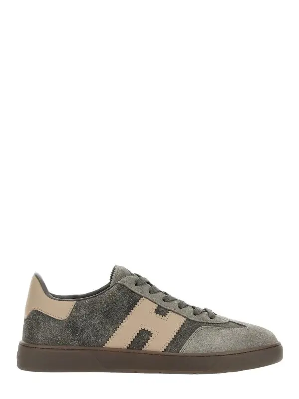 Hogan Suede Sneakers With Smooth Leather Side H - Grey-brown Shipment