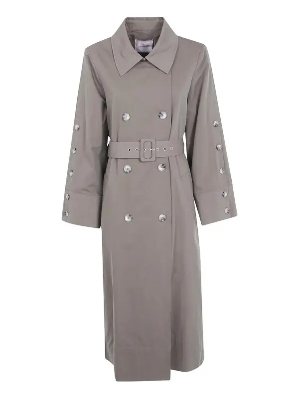 TWINSET Double Breasted Trench Coat - No