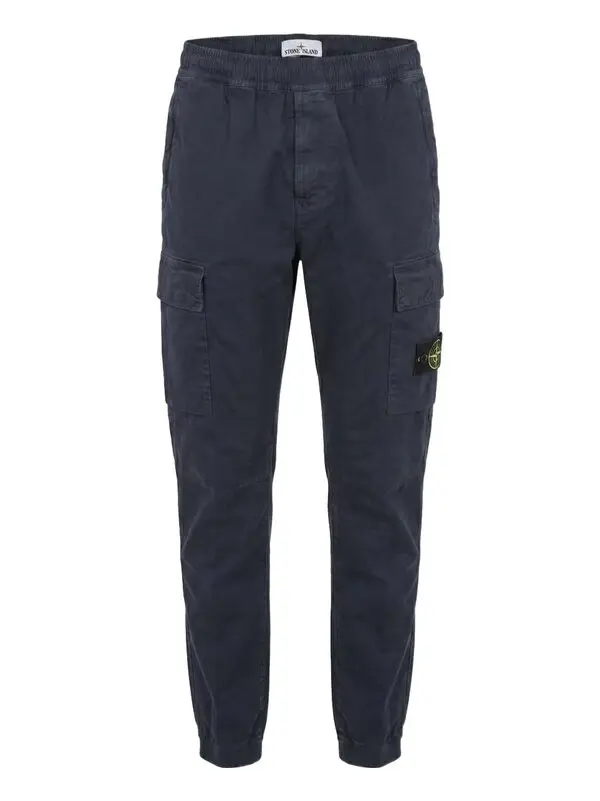 Stone Island Cargo Trousers With Elastic Waist - Navy Blue