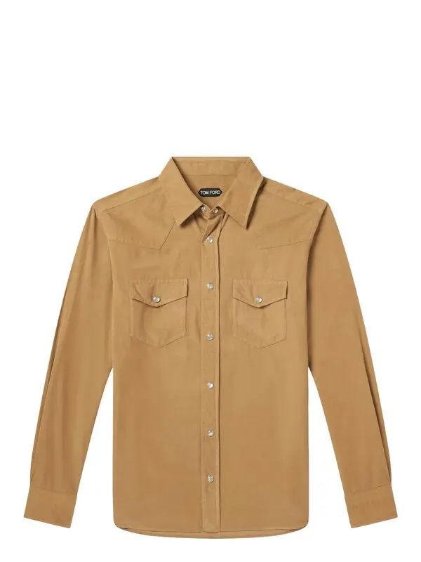 TOM FORD Slim-fit Cotton-corduroy Shirt - Brown